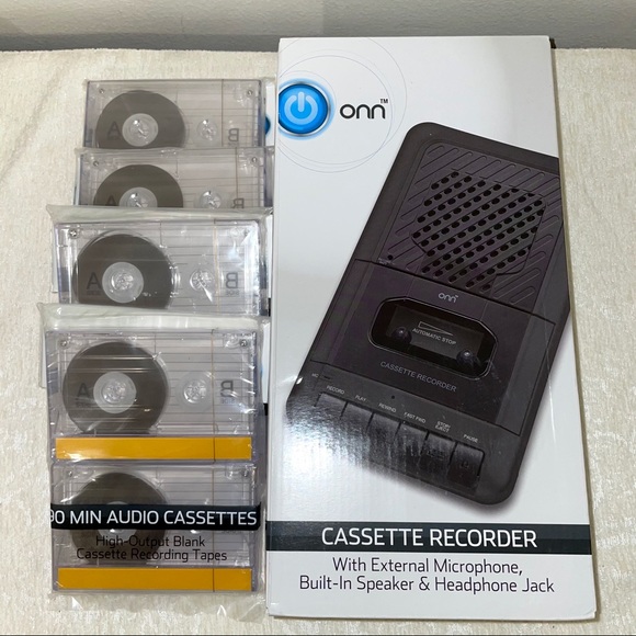 Onn | Other | Nib Onn Cassette Recorder And 8 Blank Cassettes | Poshmark